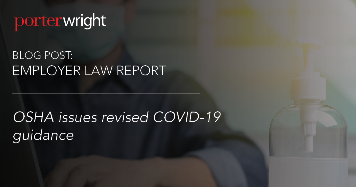 OSHA issues revised COVID-19 guidance | Employer Law Report